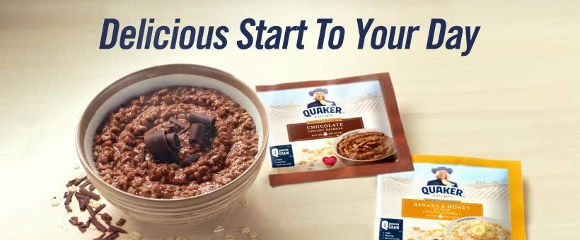 Quaker 3 in 1 Oat Cereal Drink Chocolate Mocha Vanilla 15 sachets x 28g ...