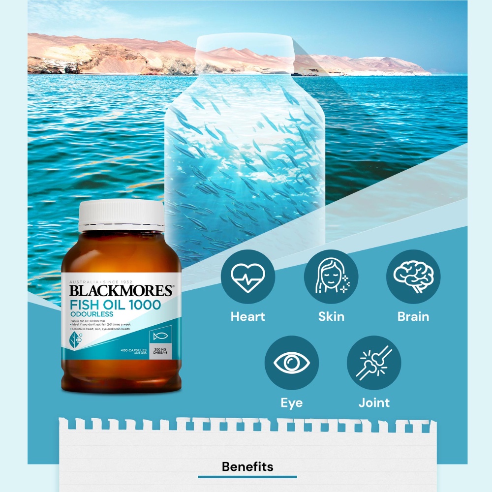 Blackmores Odourless Fish Oil / Original Fish Oil Caps 400caps ...