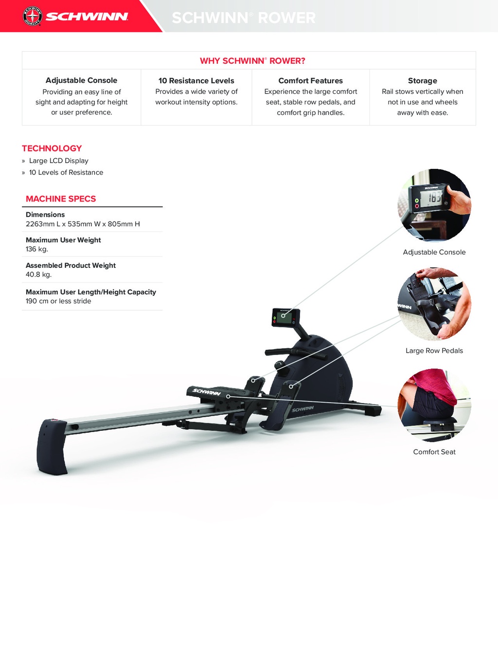 Schwinn Crewmaster Rowing Machine | Shopee Singapore