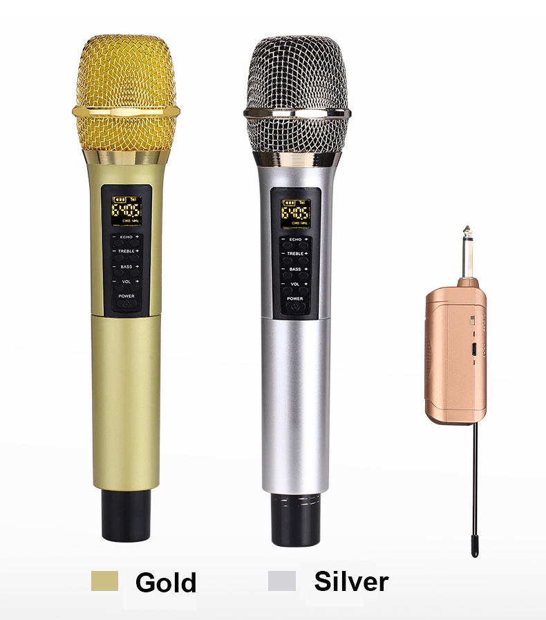 UHF Wireless Microphone with Receiver Professional Dynamic Cardioid ...