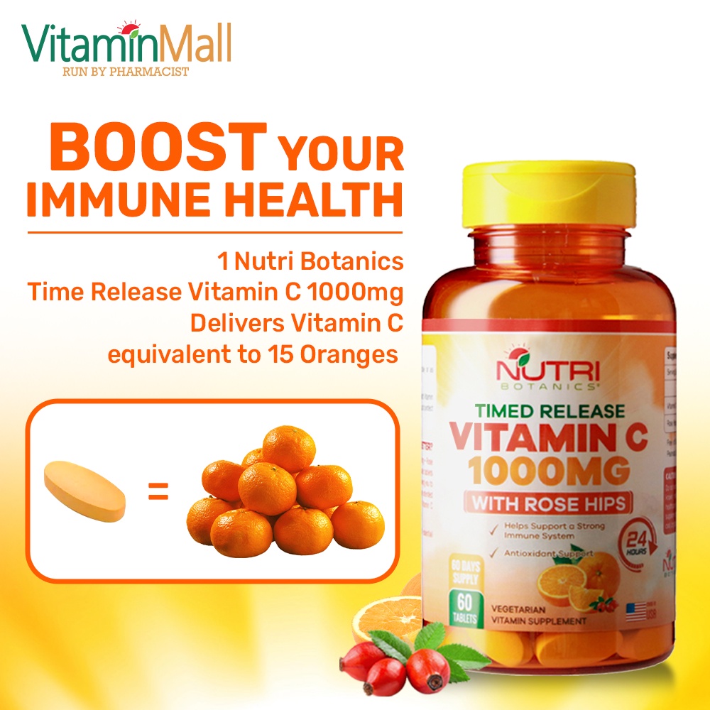 [TRIPLE PACK] Nutri Botanics Vitamin C 1000mg Time Release Tablet ...
