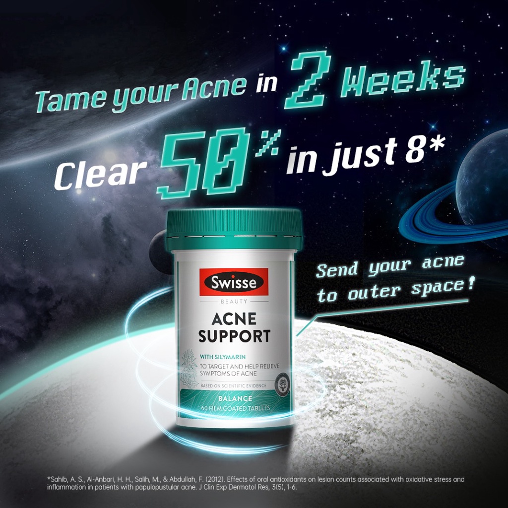 Swisse Beauty Acne Support 60 Film Coated Tablets (EXP:01 2027) | Shopee Singapore