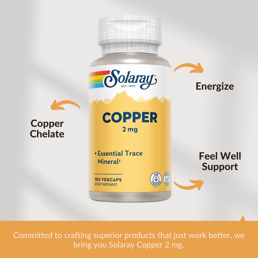 Solaray, Copper, Mineral, Energizer, Immune Supplement, Vegan, Dietary ...
