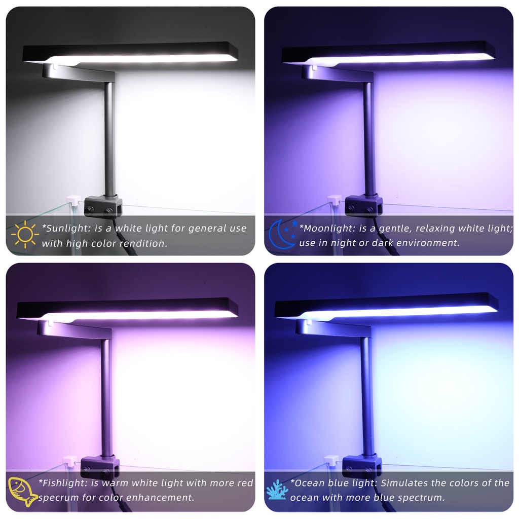 (fast delivery)15W LED Full spectrum Nano Aquarium Light, Aquarium ...