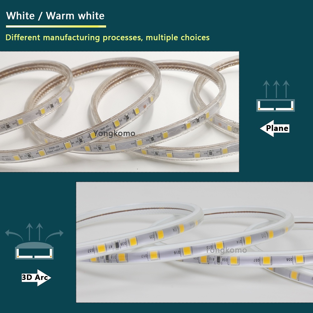 SMD 5050 LED Strip Soft Light AC 220V LED Tape Waterproof Outdoors LED ...