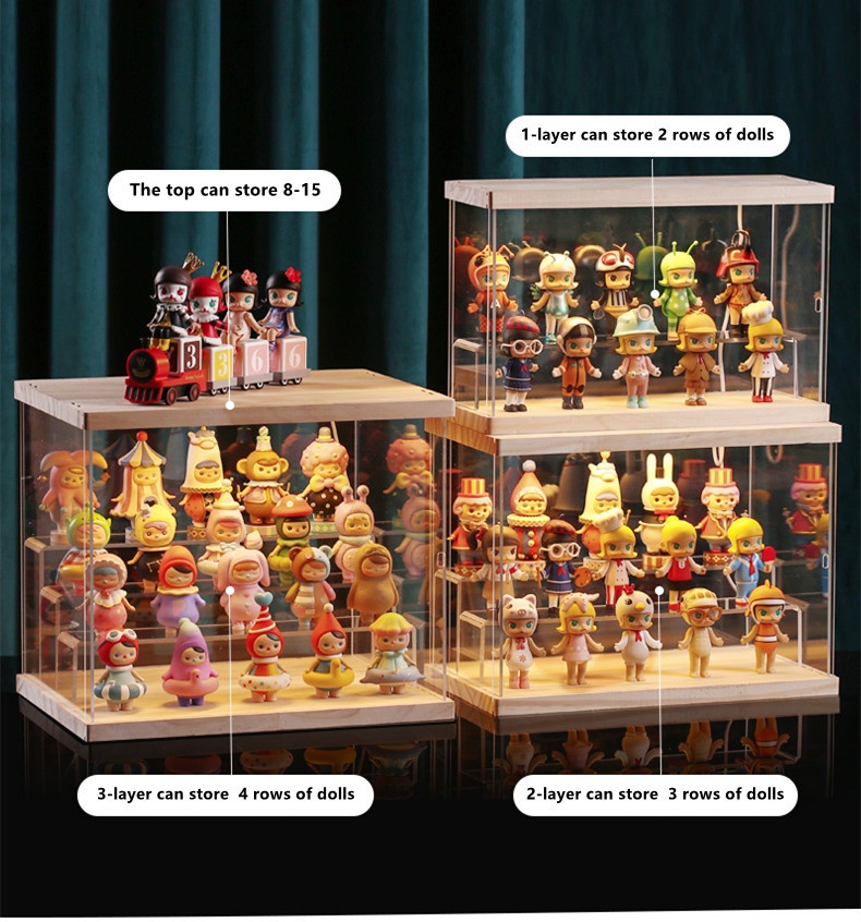 YOULITE LED Light Acrylic Transparent Display Case Blind Box Lego ...