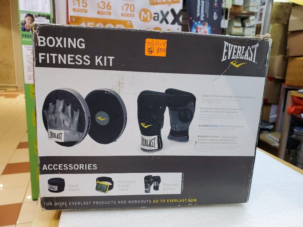 Everlast Boxing Fitness Kit - Black/Grey (Box Worn Out) | Shopee Singapore