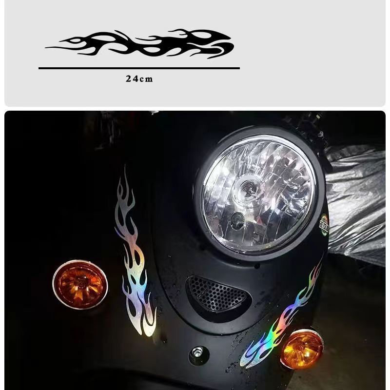 Flame Wildfire Reflective Stickers Flame Logo Colorful Laser Reflective ...