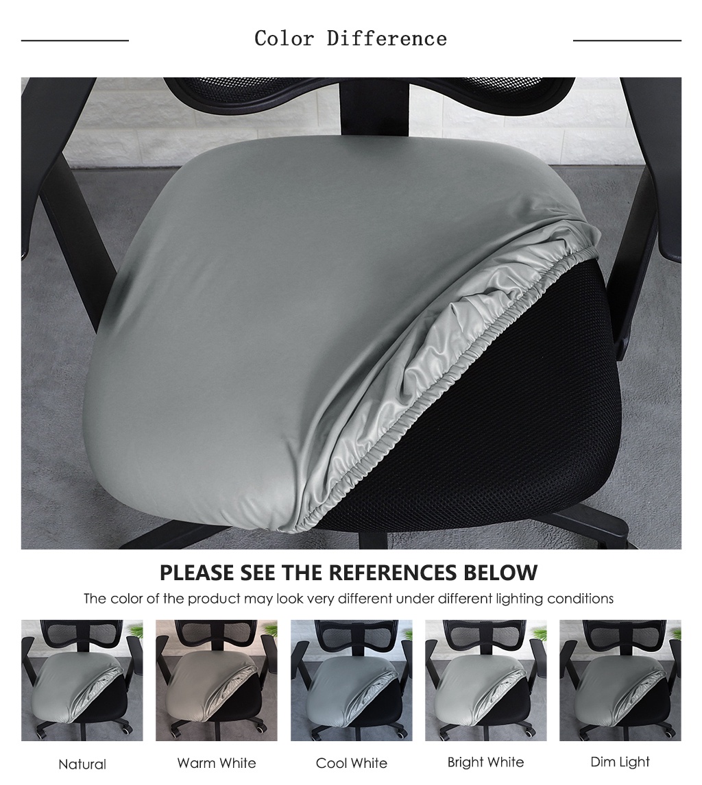 Waterproof Office Chair Seat Cover PU Leather Chair Seat Cover Elastic ...
