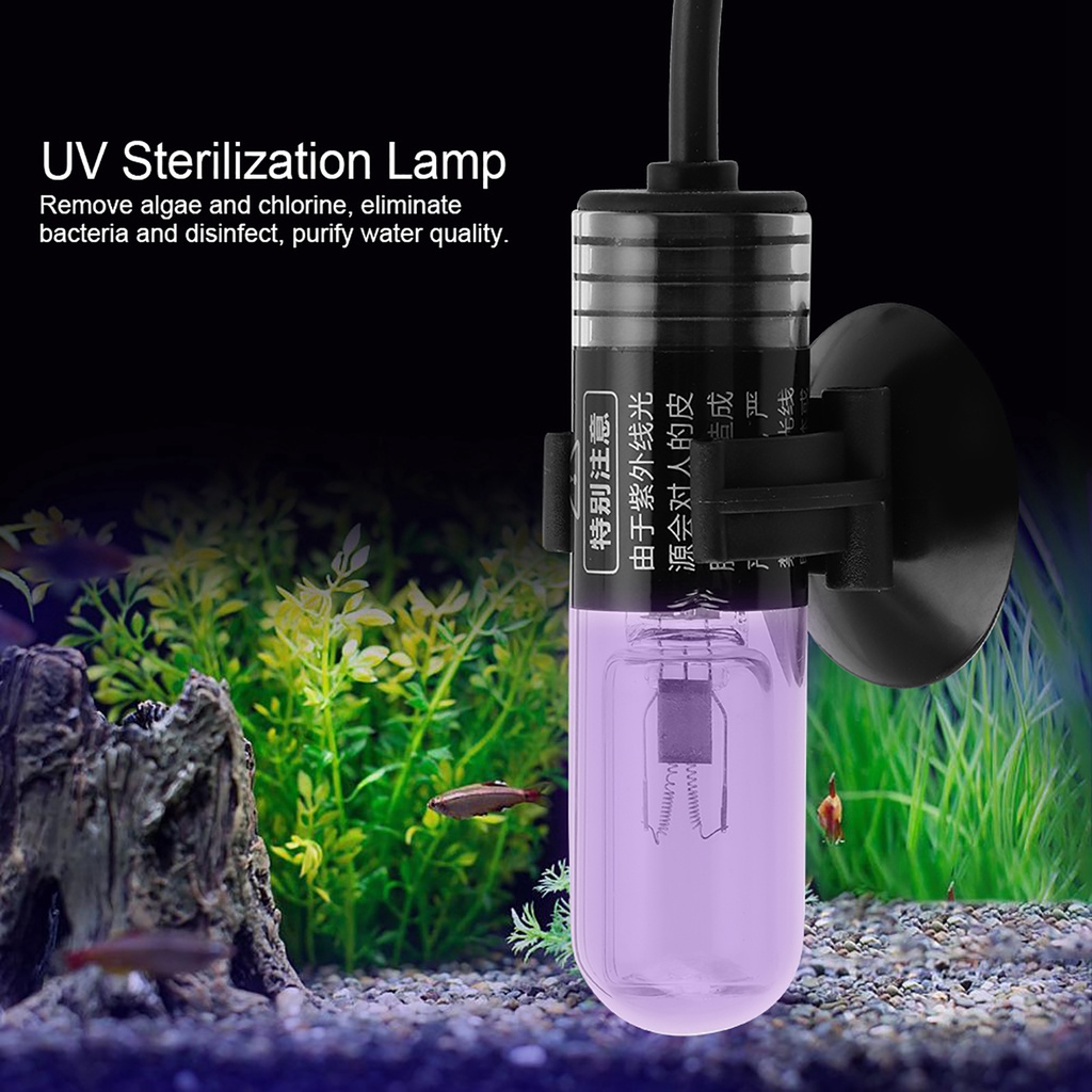 Fish Tank UV Sterilization Lamp Aquarium Ultraviolet Submersible Water ...
