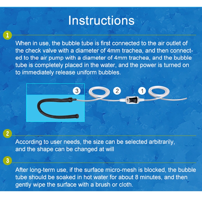 20cm~120cm Aquarium Air Bubble Curtain Fish Tank Air Pump Outlet Soft ...