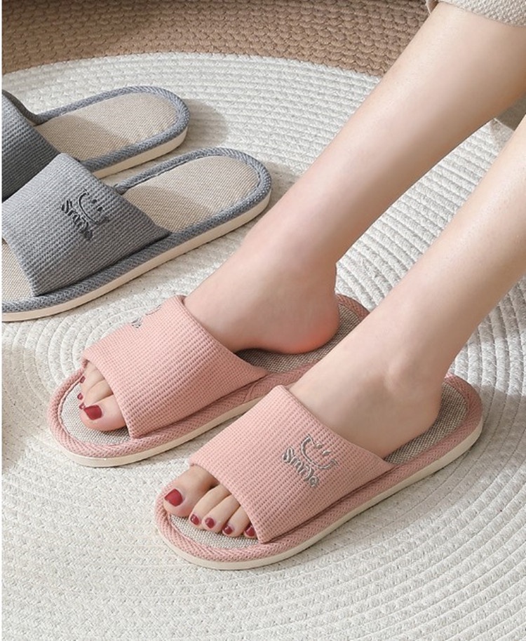 Women Men Indoor Slipper Couple Cotton and Linen Soft Bottom Slipper ...