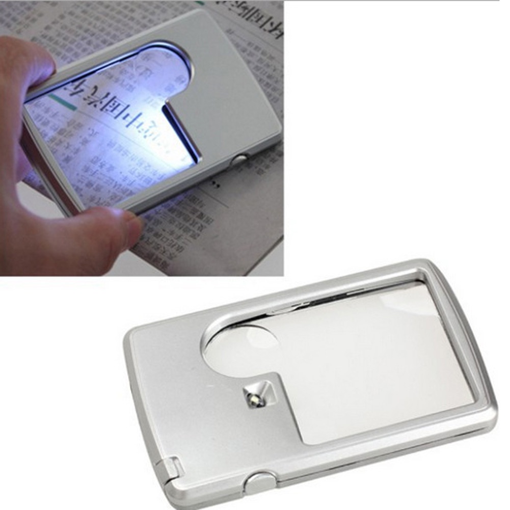 3X 6X Mini Card Type Led Magnifier for Elderly Handheld Loupe with ...