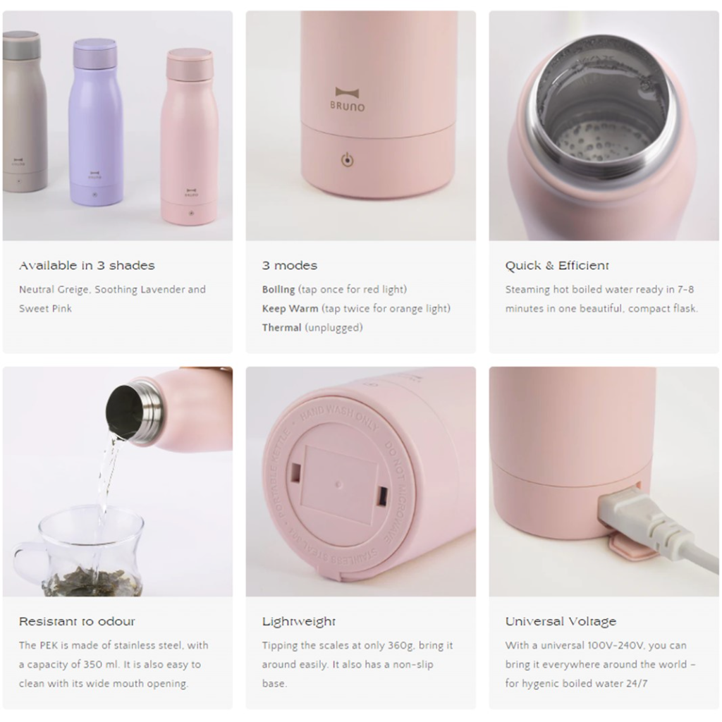 BRUNO Portable Electric Kettle | Shopee Singapore