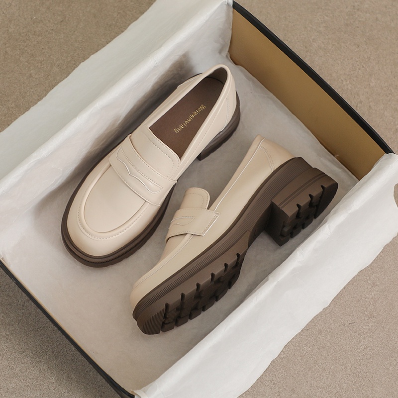 Thick Soled Lefu Shoes Women's New Vintage Small Leather Shoes British ...