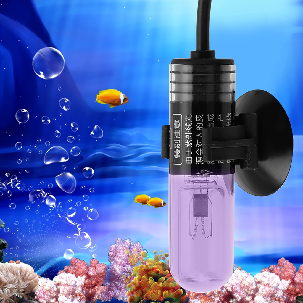 Fish Tank UV Sterilization Lamp Aquarium Ultraviolet Submersible Water ...