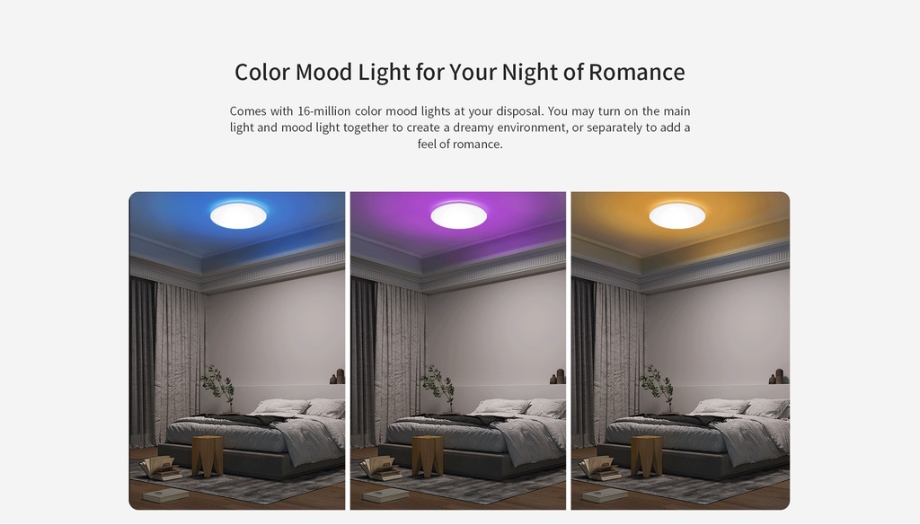 Yeelight Ultra Slim Smart Ceiling lights 235C 18W Quick Change with RGB ...