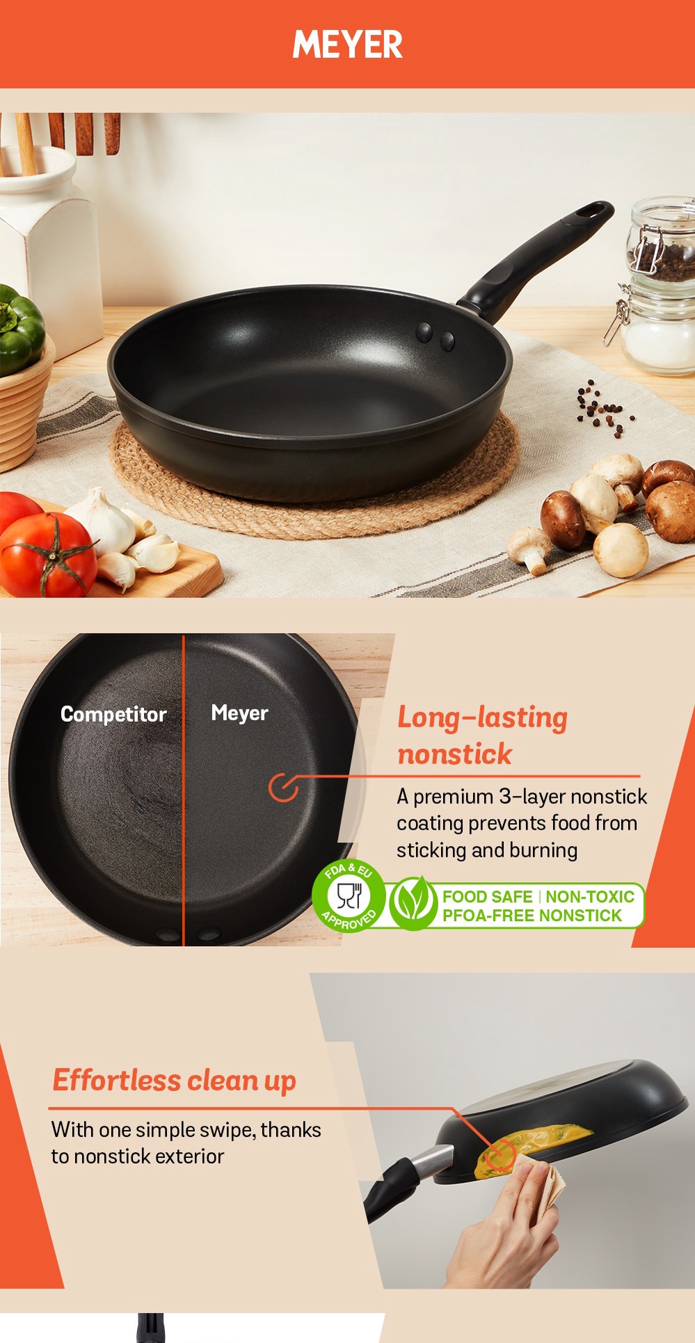 Meyer Cook N Look Series Nonstick Induction 28cm/30cm Frypan | Shopee Singapore