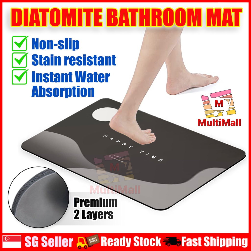 Premium Diatomite Bathroom Mat |Absorbent Fast Dry| Bathroom Mat ...
