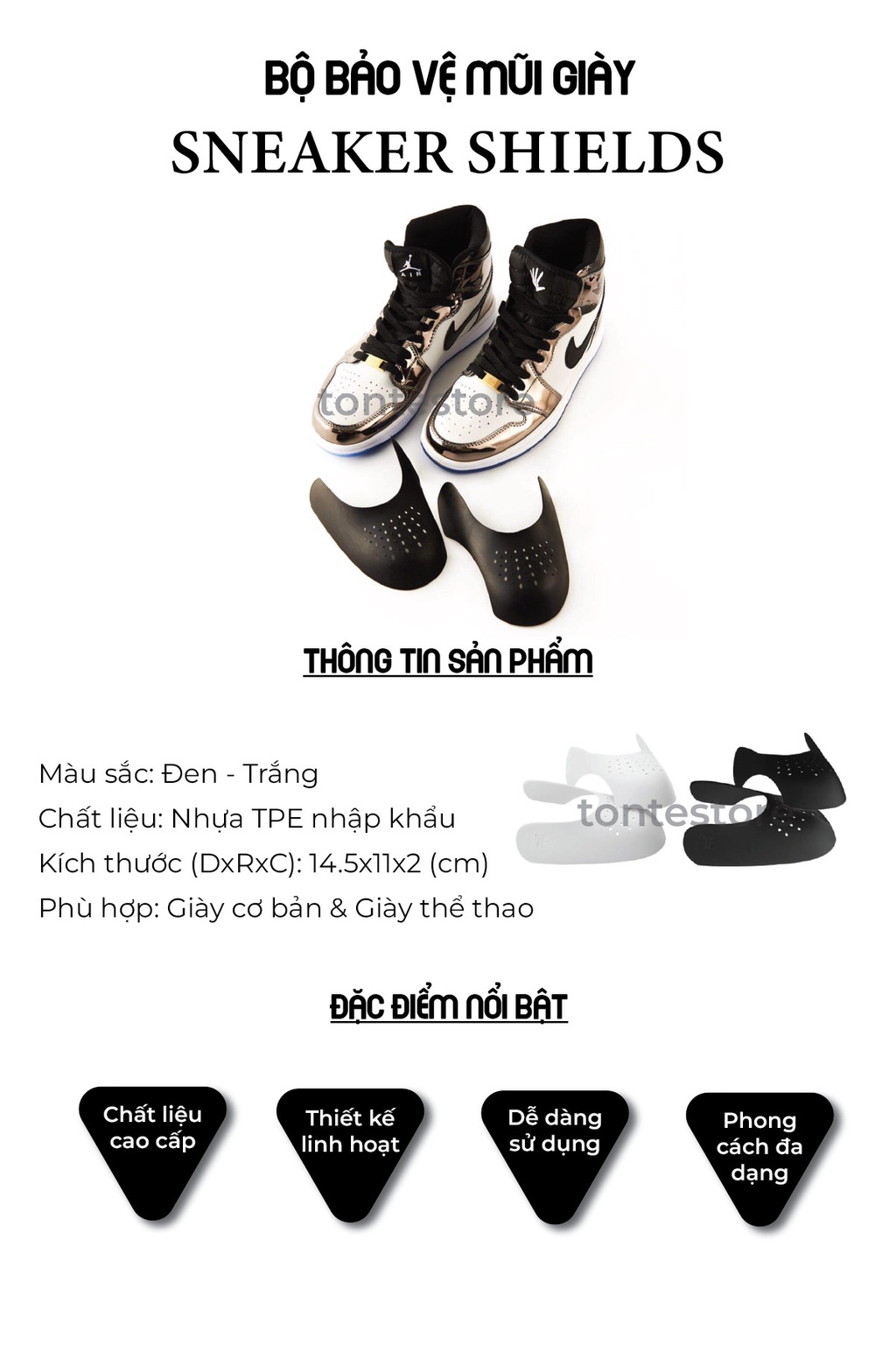 Sneaker SHIELD shoe toe protector, anti-wrinkle and crack padding ...