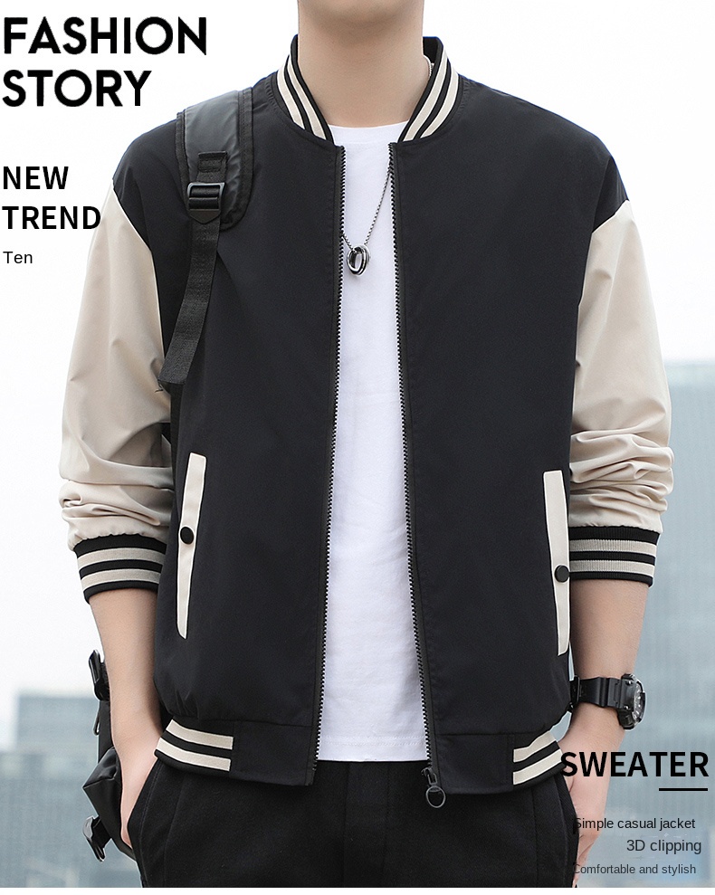 sg Local Stock Jacket Men Korean Stand Collar Baseball Jacket ...