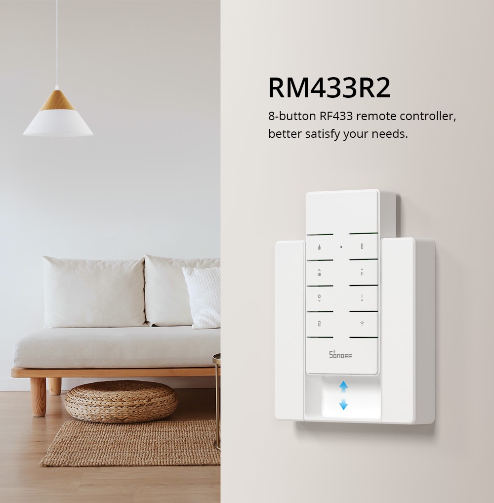 SONOFF RM433R2 433MHz Remote Control 8 Button RF Remote Control One Key ...