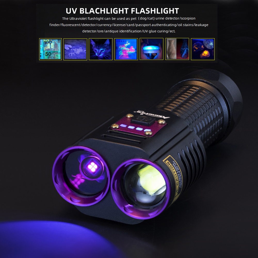 AloneFire SV72 20W UV Flashlight 365 Black light Ultraviolet Torch ...