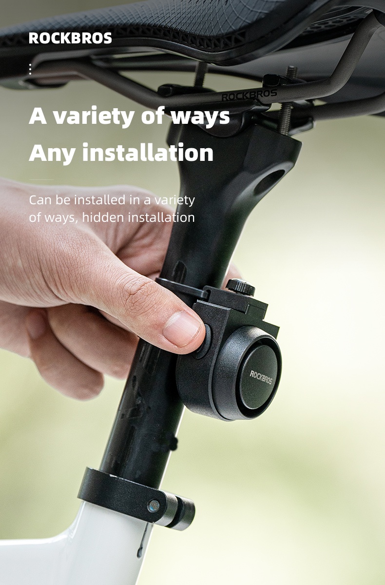 ROCKBROS Bicycle Bell Wireless Remote Control Electric Horn Anti Theft ...