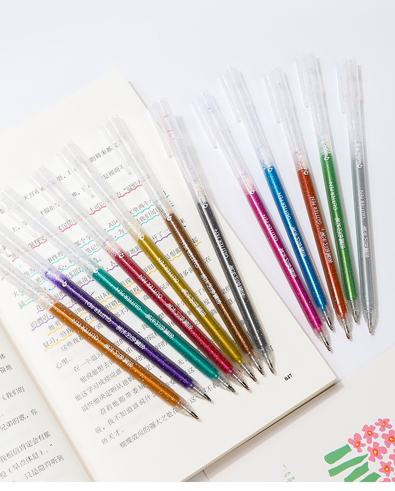 12pcs Shimmering Shinning Glitter Colouring Doodling Pen Glitter ...