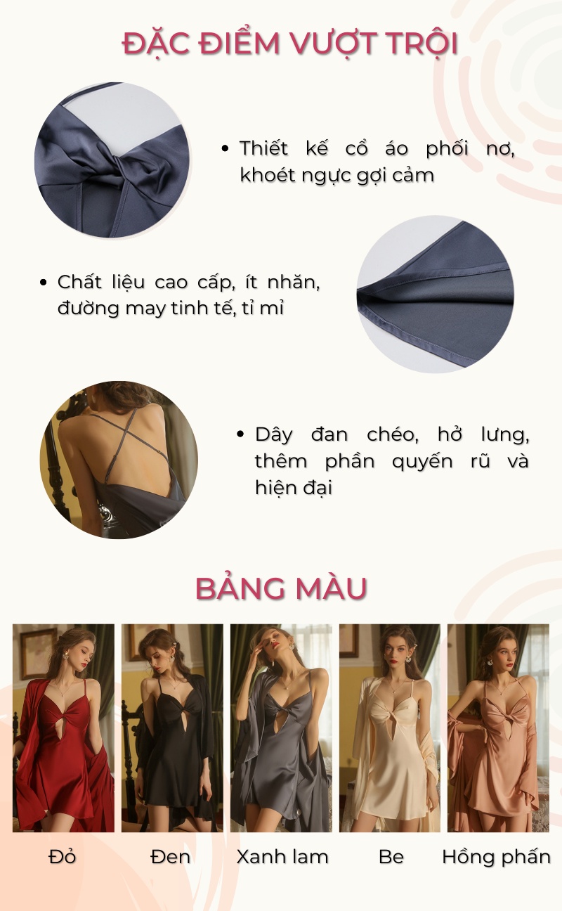 Backless 2-strap nightgown with robe, sexy nightgown made of high ...