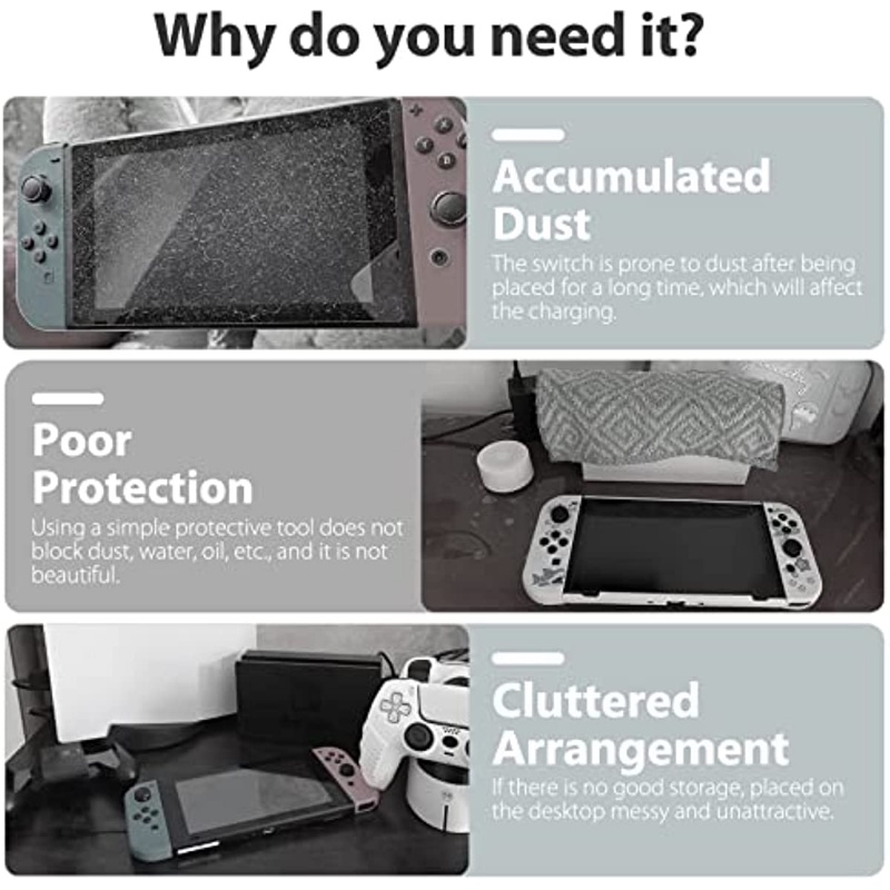 20 Colors Light Emitting Transparent Dust Cover for Nintendo Switch ...