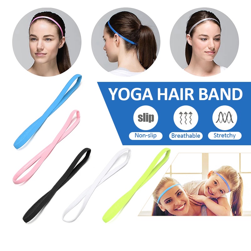 🇸🇬【STOCK】Exercise Headband Unisex Sports Sweat Band Non-slip Hair band ...