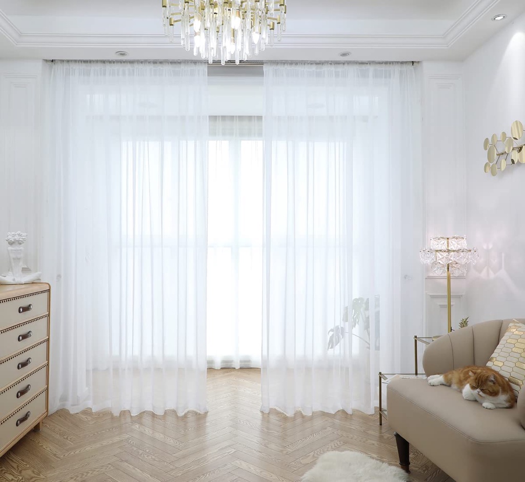 [Marina Bay Limited] White Sheer Day Curtain for Living room Bedroom ...