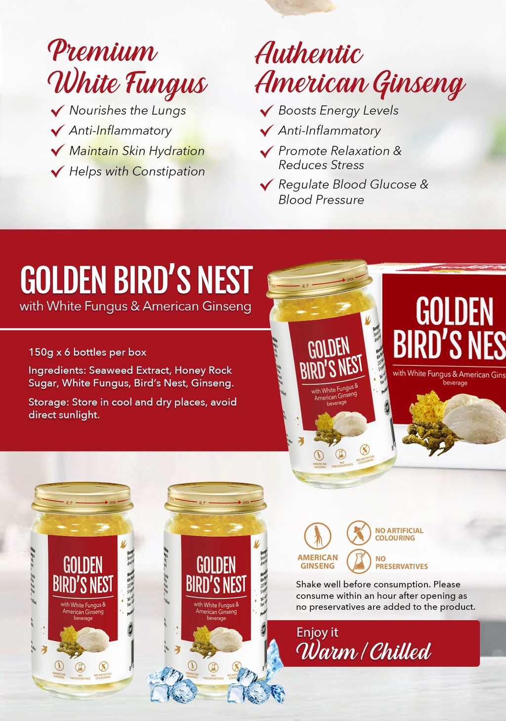 [CNY Special!] Golden Bird Nest with White Fungus & American Ginseng ...
