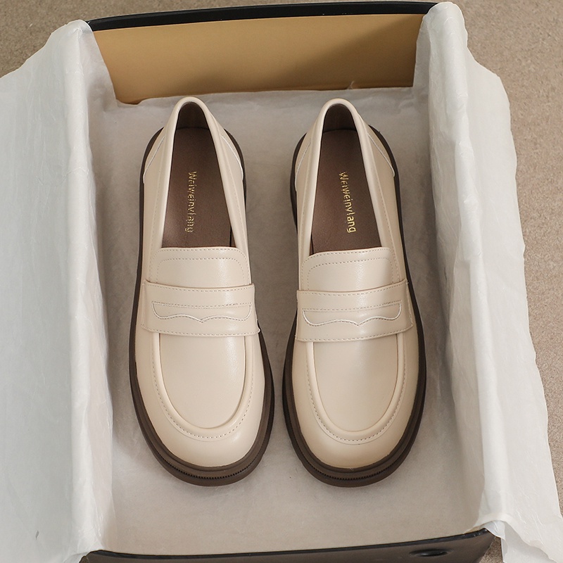 Thick Soled Lefu Shoes Women's New Vintage Small Leather Shoes British ...