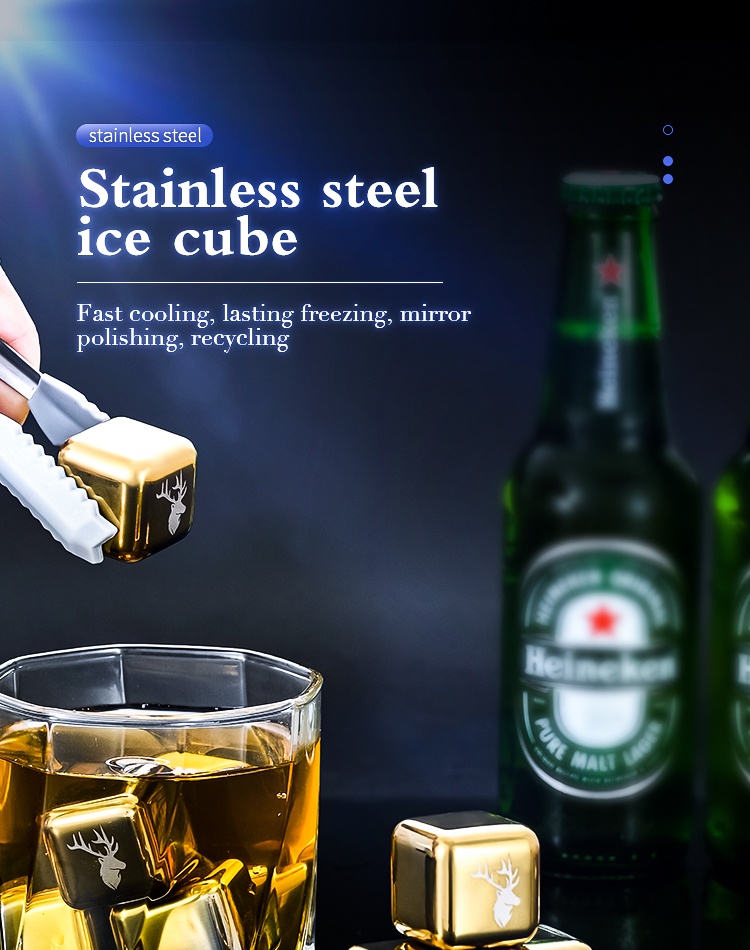 KATELV Food Grade 316 Stainless Steel Elk Ice Cube Kitchen Untensil Set ...