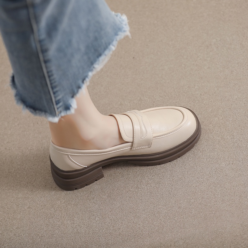 Thick Soled Lefu Shoes Women's New Vintage Small Leather Shoes British ...