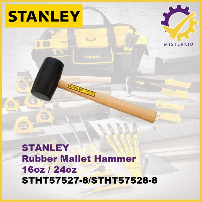Stanley Rubber Mallet Hammer STHT57527-8 (16oz), STHT57528-8 (24oz ...