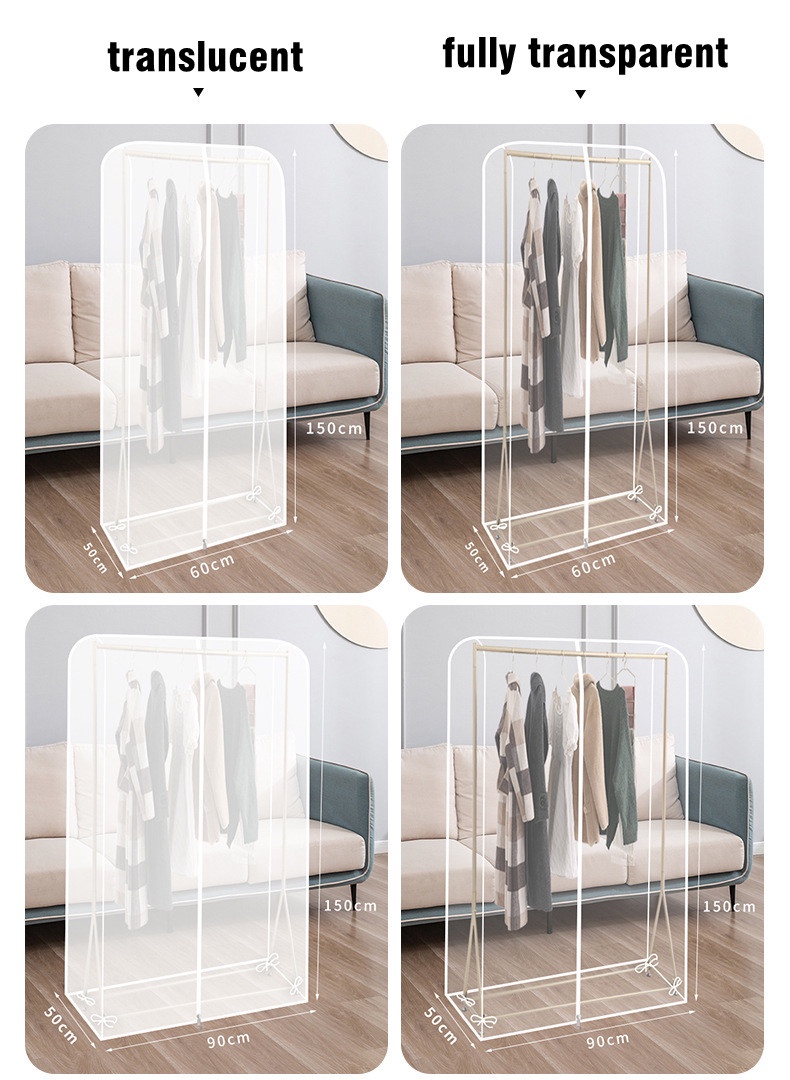 Idelafe Clothes Cover Wardrobe Clothes Storage Transparent Dust Cover ...