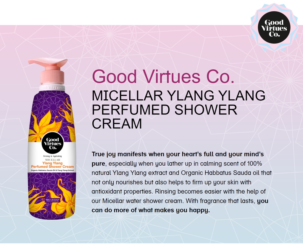 GVC Good Virtues Co. Micellar Perfumed Shower Cream Bottle 650ml and ...
