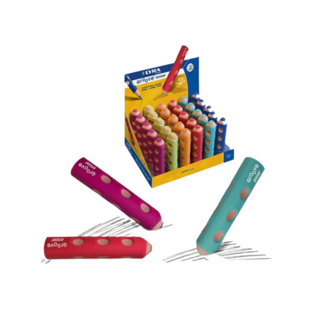 Lyra Groove Eraser Bundle of 3 Eraser (8cm x 1.8cm x 1.8 cm) | Shopee ...