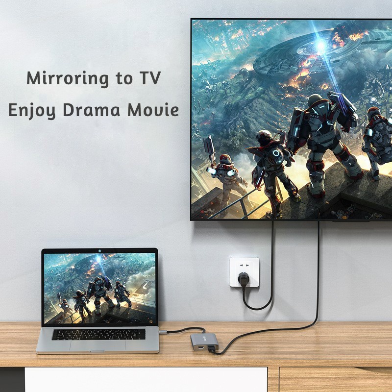 4K Multi Display HDMI Splitter Hub 2 IN 1 Extend / Mirroring Monitor ...