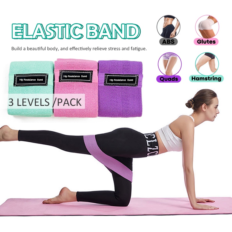 3Pcs set Resistance Bands Fitness Booty Bands Hip Fitness Rubber ...