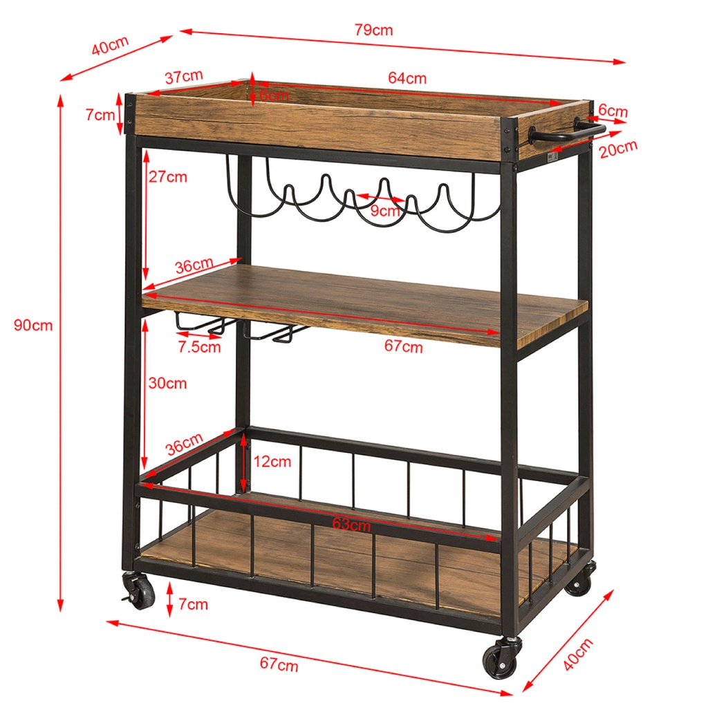 (SG STOCK) SoBuy® FKW56-N, Industrial Vintage Wood Metal 3 Tiers ... (SG STOCK) SoBuy® FKW56-N, Industrial Vintage Wood Metal 3 Tiers ...