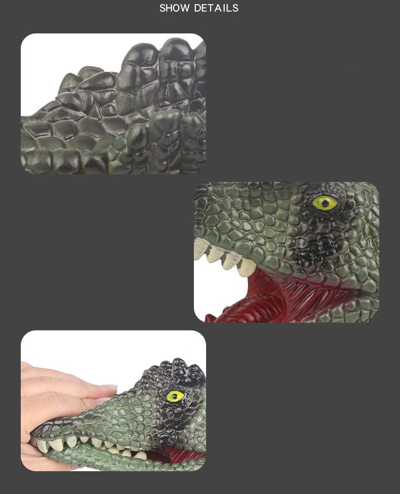 Dinosaur Hand Puppets Realistic Latex Soft Animal Toys Set ...