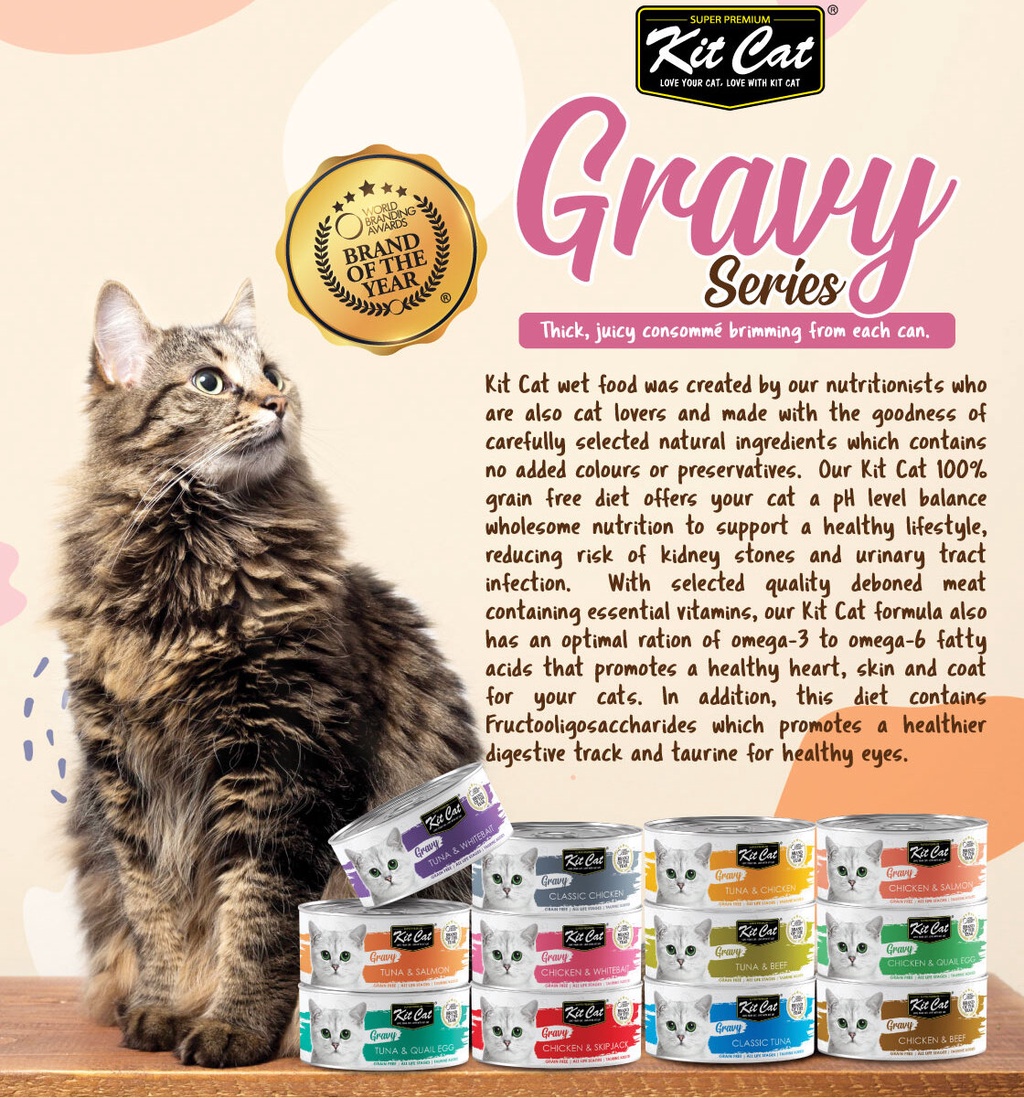 Kit Cat Gravy Wet Cat Food (70g x1)/Goat Milk Gourmet Wet Food (70g x1 ...
