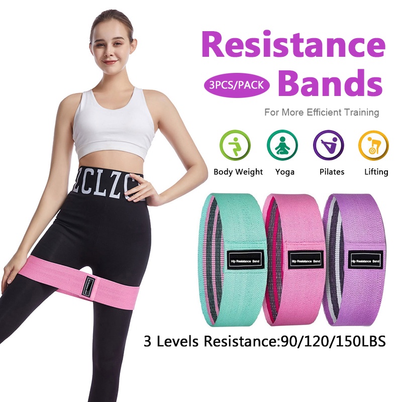 3Pcs set Resistance Bands Fitness Booty Bands Hip Fitness Rubber ...