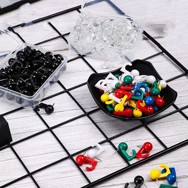 50pcs Push Pin Hooks Push Pin Hanger Thumb Tacks Colorful Marking Pins ...