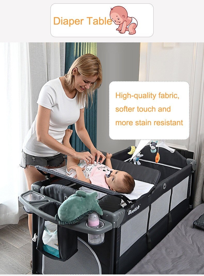 [Ready Stock] Brotish Baby Bedside Crib Foldable Bed with Mosquito ...