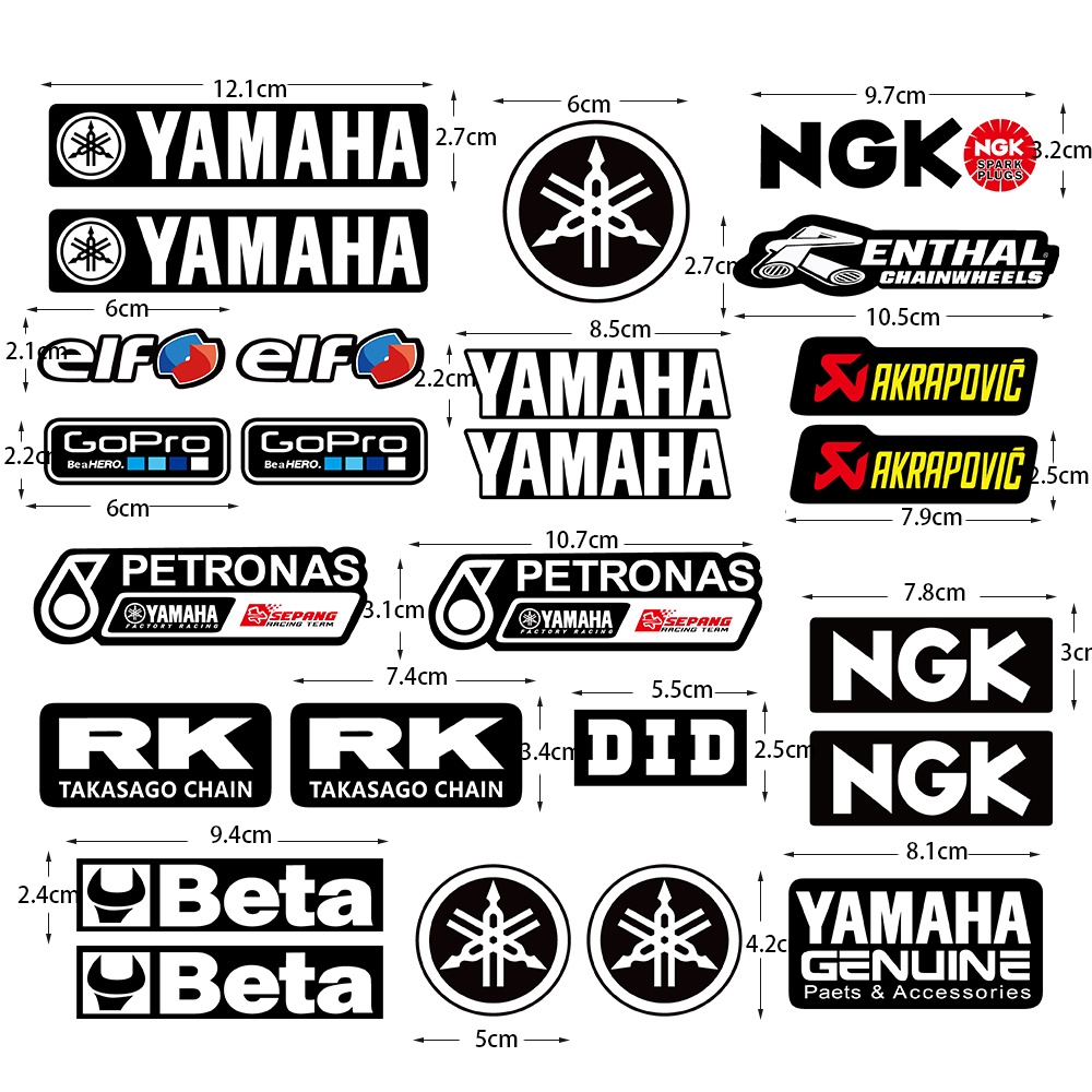 Yamaha Reflective Sticker Emblem Badge Motorcycle Scooter Bike Stickers ...